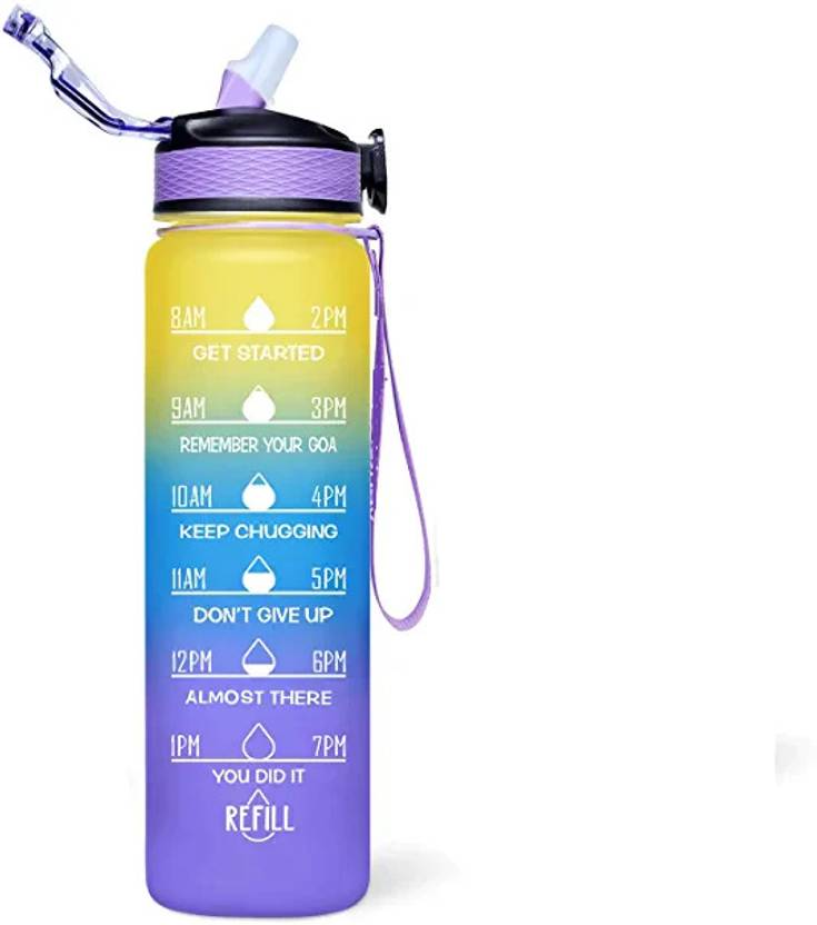 Sakuya Double Colored Motivational Leakproof Drinking Water Pani Bottle ...