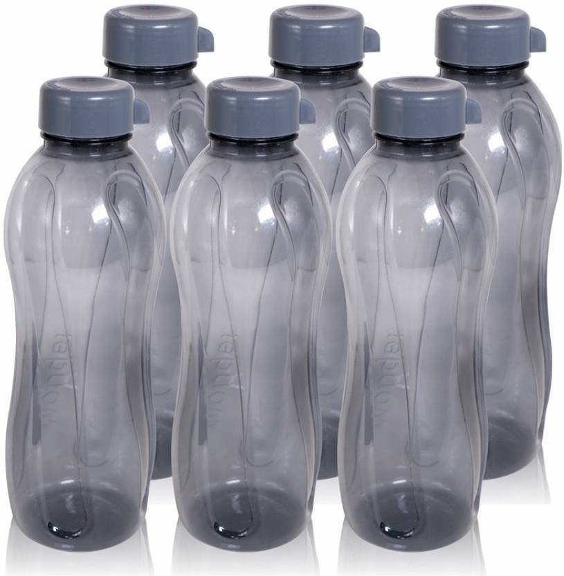Wonder Plastic Aqua Premium Fridge Bottle Set, 6 Bottles, 1000 ml, Grey ...