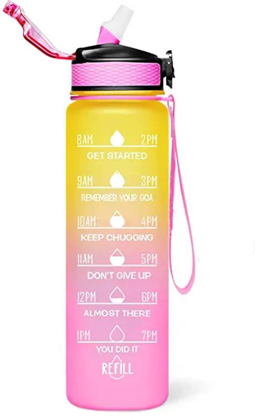 Sakuya Double Colored Motivational Leakproof Drinking Water Pani Bottle ...