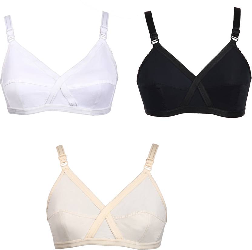febb Non Paded Black ,White & Cream Bra Combo Set Of 3 Women Everyday ...