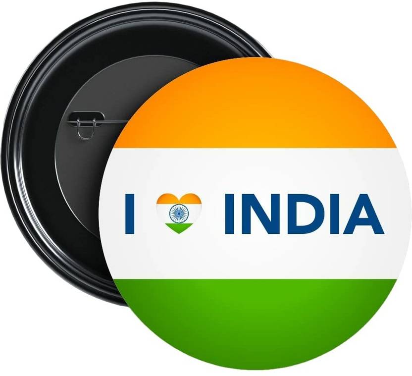 Giftana Indian Flag Brooch Pack of 20,I love India Flag Badge ...