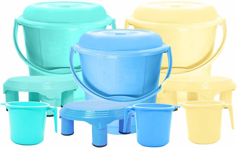 Wonder Plastic Prime Bucket 25 LT With Lid & Patra & Dyna 950ml,3 Pc ...