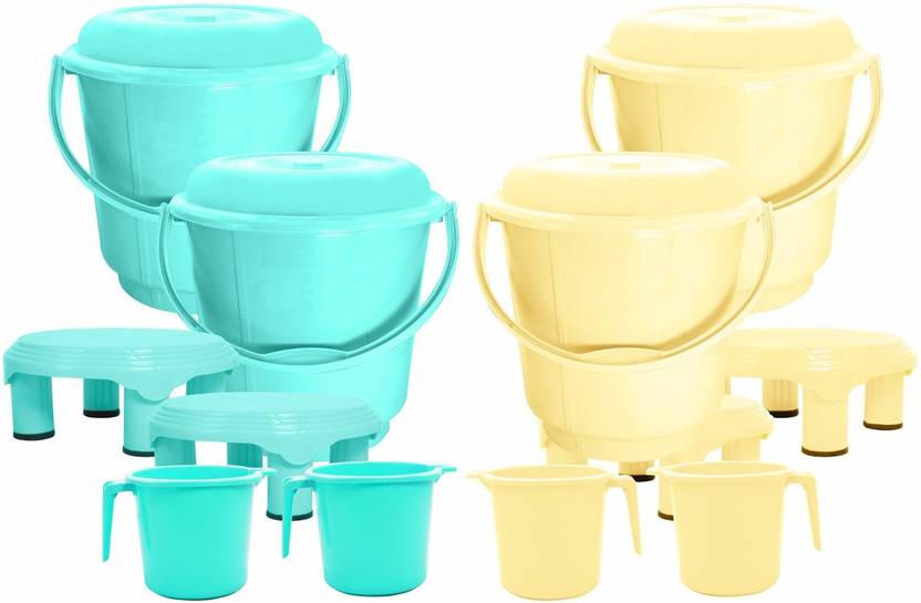 Wonder Plastic Prime Bucket 25 LT With Lid & Patra & Dyna 950ml,4 Pc ...