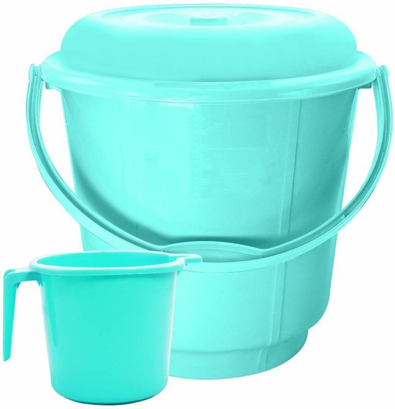 Morvi Plastic Bucket 25 LT With Lid & Dyna 950ml For Home, 1 Pc, 25 Ltr ...