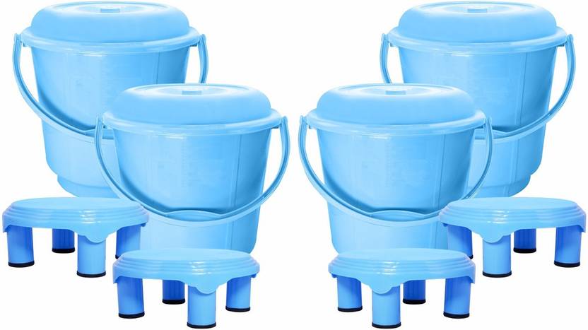 Wonder Plastic Prime Bucket 25 LT With Lid & Patra For Home&Kitchen, 4 ...