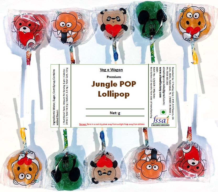 Veg E Wagon Jungle Pop Lollipop 30 Pc Animals Lollipop Price in India ...