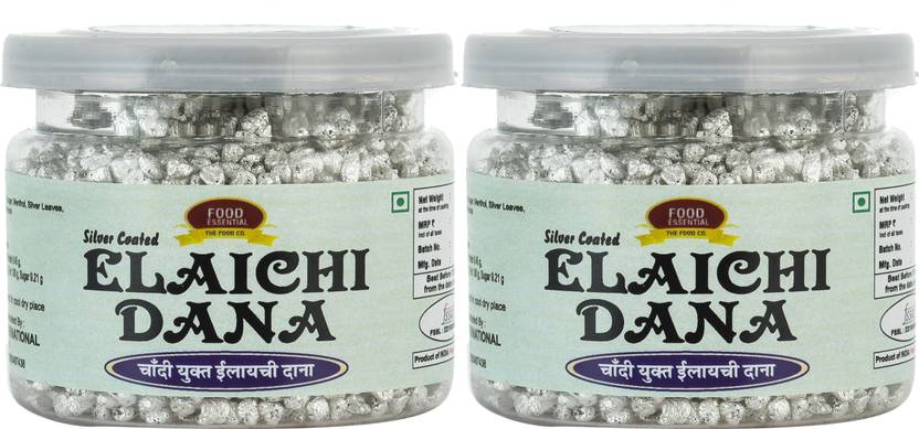 FOOD ESSENTIAL Silver Coated Elaichi Dana (Cardamom Pearls) Mouth ...