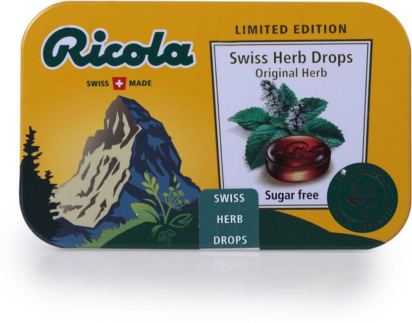 Ricola original herb sugar free drops - 75g tin original herb Candy ...
