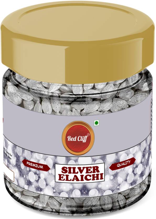 RED CLIFF Pure Silver Coated Elachi, Silver Varq Grade A Plus | Elaichi ...