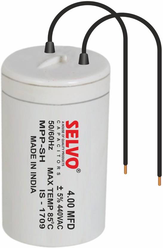 SELVO 4 Microfarad (MFD) 440 VAC Electrolytic Electrolytic Capacitor ...