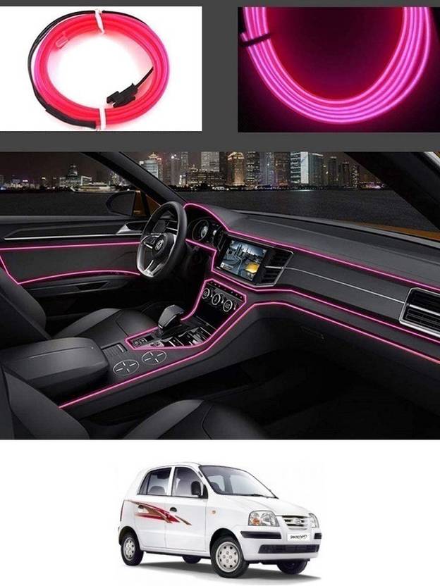After cars EL Wire Interior Neon Light for Hyundai Santro Xing GLS with ...