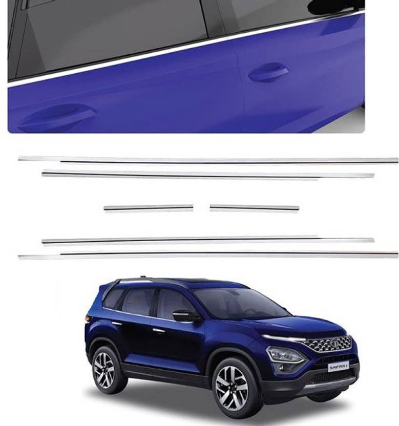 AUTOSHYAM Lower Window Garnish (Chrome) Set of 6 For Tata Safari2021 ...