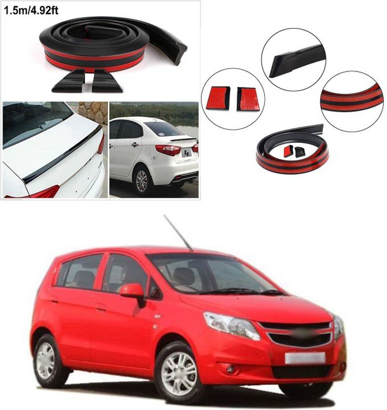 PROEDITION Rear Strip Splitter Spoiler Side Skirt Rubber Carbon Fiber ...