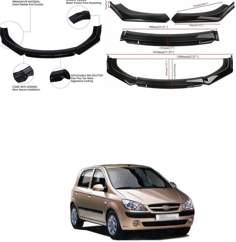 XZRTZ Car Front Bumper Spoiler Splitter Body Kit Side Skirt Front ...