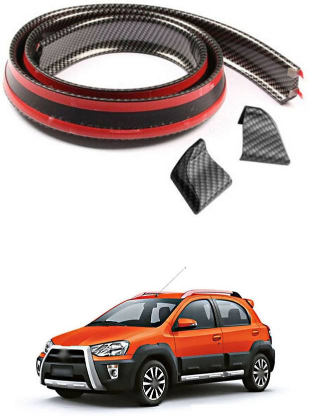 PROEDITION Rear Strip Splitter Spoiler Side Skirt Rubber Carbon ...