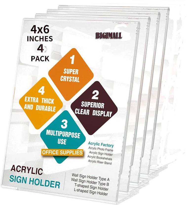 KINJAY Transparent QR code scanner Card Display Stand Menu Holder Tent ...