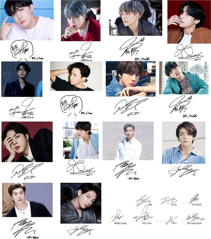 Productlance BTS Autograph Cards Pack of 14 Premium Lomo Photocards ...