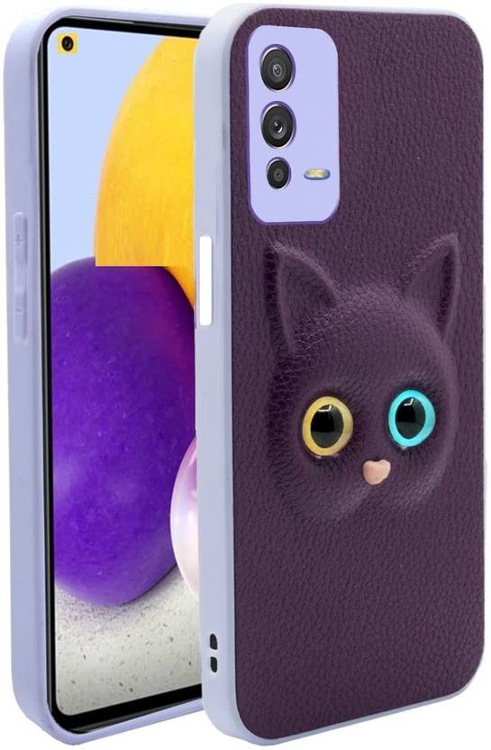 VOSKI Back Cover for Oppo A55 4G Soft PU Leather Cat ,3D Effected Eye ...
