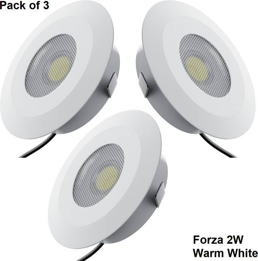 Nortek Forza Round 2 Watt Led Spot Light Pack of 3 Warm White Ceiling ...
