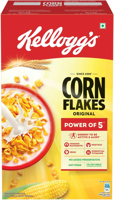 Kellogg's Corn Flakes Original, Power of Energy, Protein, Iron, Calcium ...