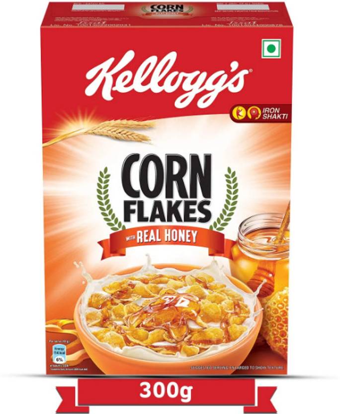 Kellogg's Real Honey Cornflakes| Whole Grain | High in FIbre, Calcium ...