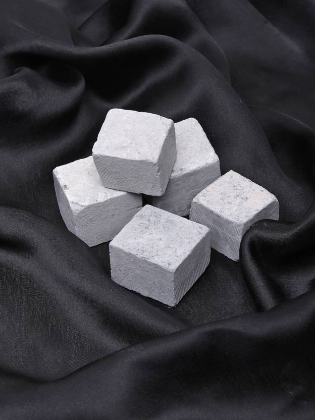 Brighty 1400gms black natural earthy slate cubes barfi shaped shale ...