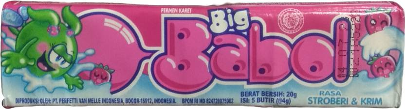 Big Babol Rasa Strawberry And Cream 20 Stick Chewing Gum (Imported) (20 x 22.3g Each) Strawberry ...
