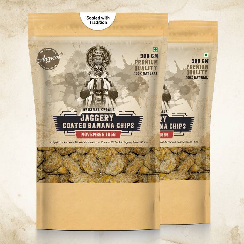 angroos Crunchy Delight Kerala Jaggery Coated Banana Chips ( Sharkkara ...