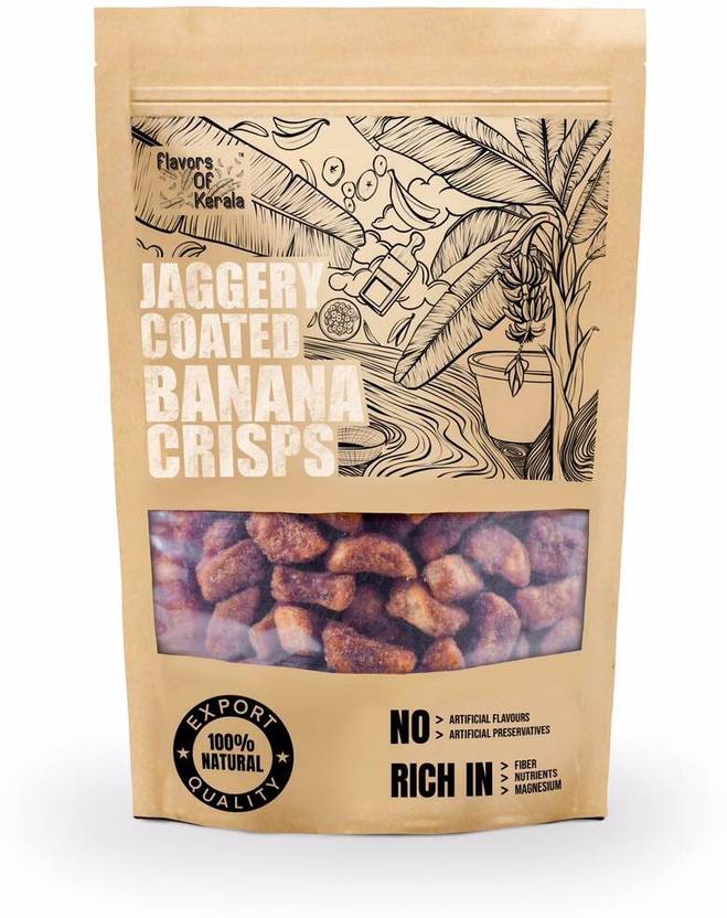 FLAVORS OF KERALA Premium Kerala Jaggery Coated Banana Chips Chips ...