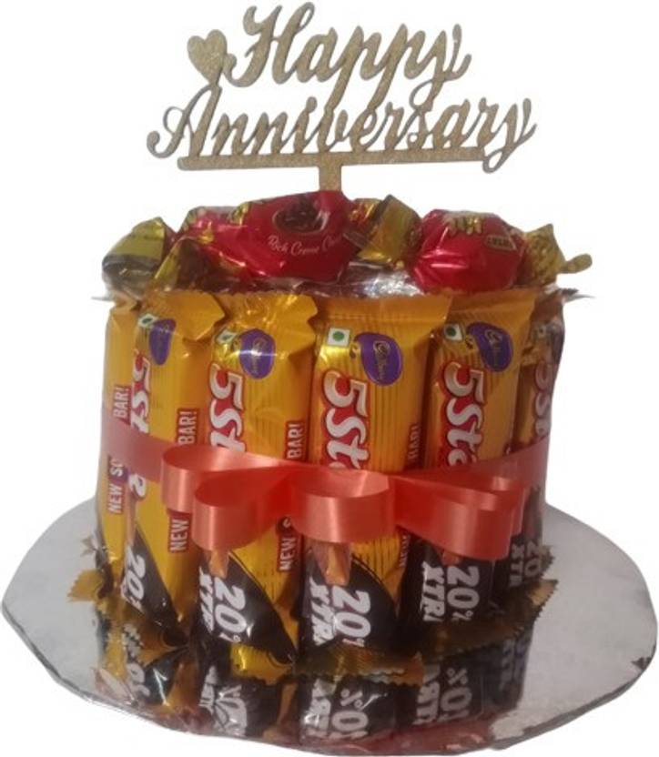 Cadbury 5 Star Chocolate & Milk chocolate with Anniversary cake topper ...