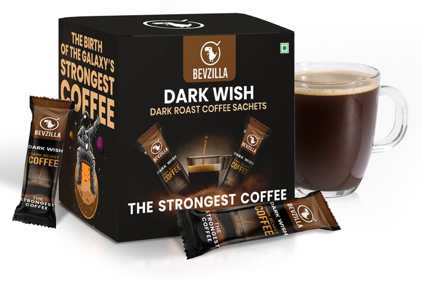 Bevzilla Dark Wish 100% Arabica Dark Roast Coffee Powder Box - 48 ...