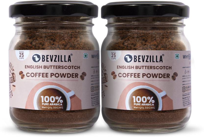 Bevzilla Instant Coffee Powder Pack of 2 - English Butterscotch 100 Gms ...