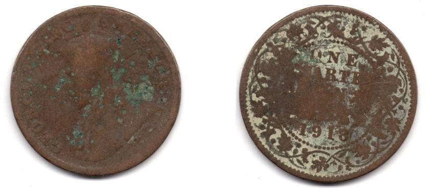 ANK 1918 George Vi King Emperor One Quarter Anna copper British india ...