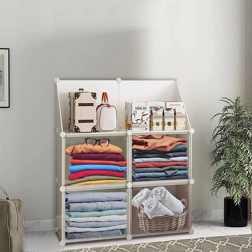 YOZO 4-Door 4-Shelf Plastic Collapsible PC Collapsible Wardrobe Price ...
