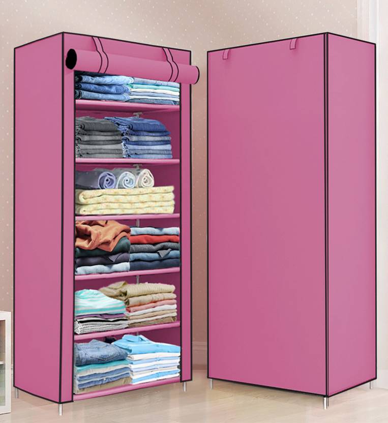 Sasimo 1 Door 6 Shelf Fabric PP Carbon Steel Collapsible Wardrobe Price ...