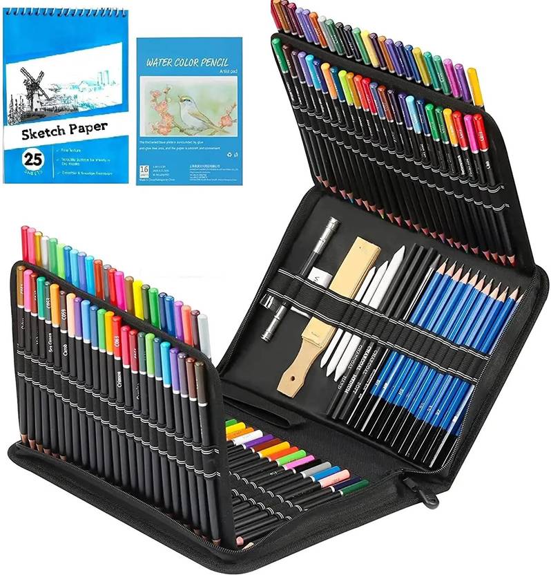 Flipkart.com | Corslet 146 Pc Drawing Pencils with 16 & 25 Page A5 ...