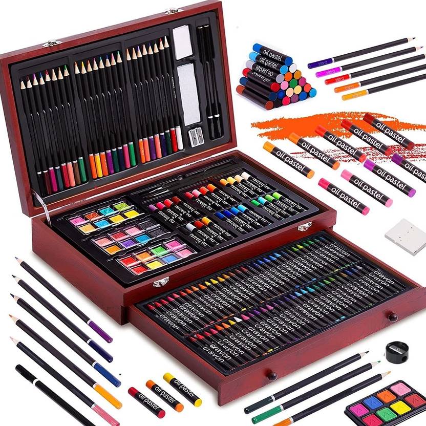Flipkart.com | Corslet 142 Pc Drawing Kit Sketch Pencils Set for ...