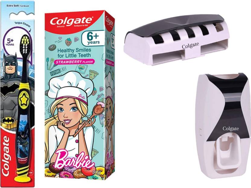 Colgate Kids Batman extra Soft brush+Kid's Barbie Toothpaste-Strawberry ...
