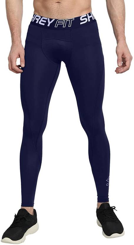 Shrey INTENSE COMPRESSION LONG TIGHTS NAVY Men Compression Price in ...