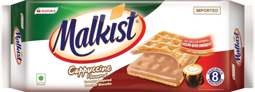Malkist Cappuccino Flavoured (family pack) - 144g (Pack of 8) Cream ...