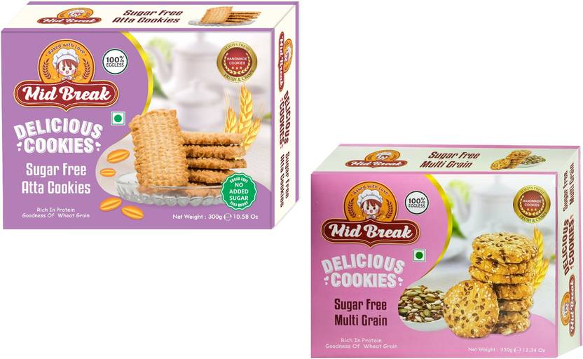MidBreak Combo of No Sugar Atta & Multigrain Cookies Cookies Price in ...