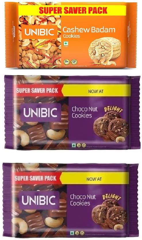 UNIBIC 2 Choco Nut 500g And 1 Cashew Badam 500g Cookies Price in India ...