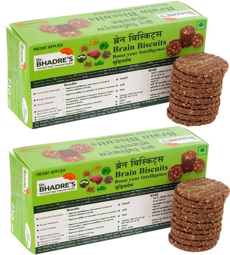 Dr.BHADRE'S Brain Biscuits Pack of 2, 500 gm ( 250 X 2 ) Brain Biscuits ...