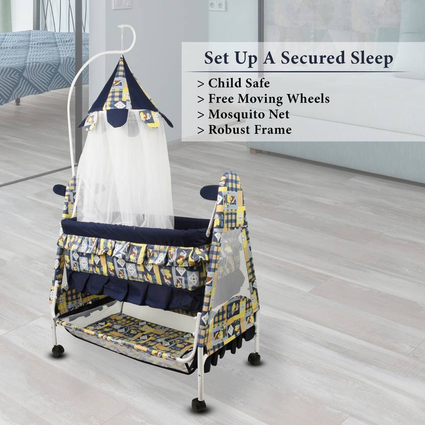 CREW4 Cradle for baby boy and girls. Cradle With Swing And Mosquito Net ...