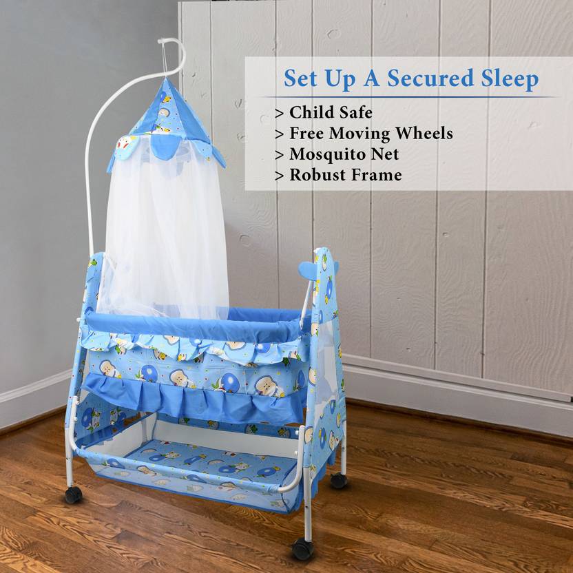 CREW4 Cradle for baby boy and girls. Cradle With Swing And Mosquito Net ...
