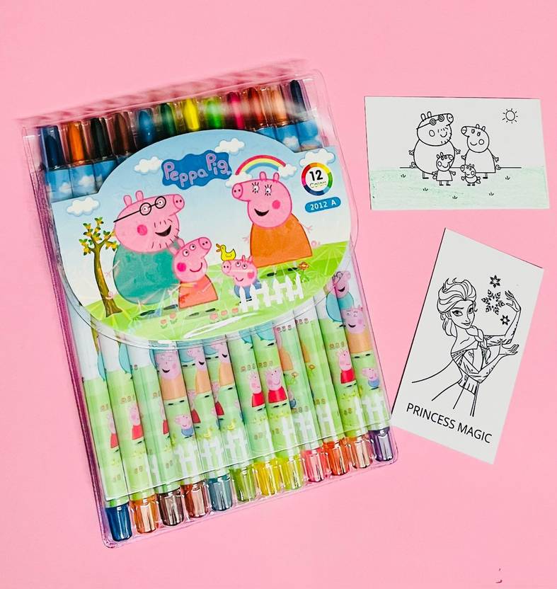 Flipkart.com | Le Delite cartoon Papa Pig theme Twistup Rolling Crayons ...