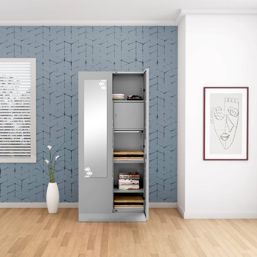 Godrej Interio Slimline 2 Door With Locker and Drawer Metal Almirah ...