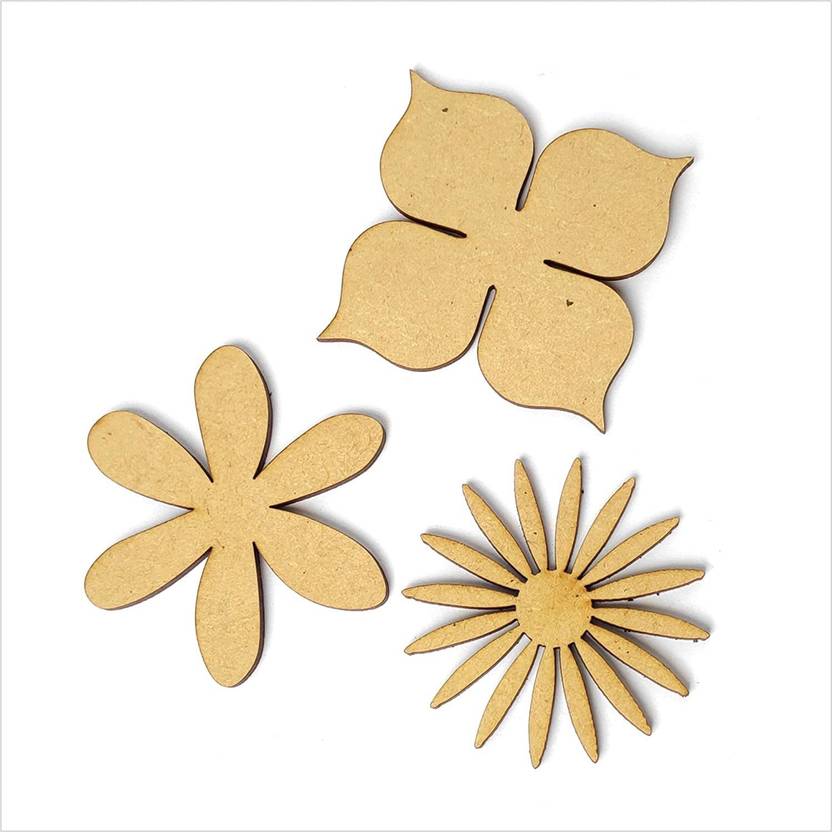 Tokry DIY MDF Flower Pack Craft Cutout - Plain MDF Blank for Resin Art ...
