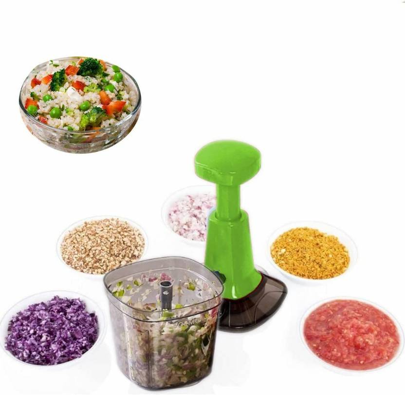 Zenden Easy & Quick Push Cutter For Veg & Fruit Chopper & 6 Blade for ...