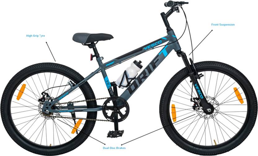 vesco Drift 24T Bicycle Big Kids Boys & Girls 9 to 15 age 24 T Mountain ...